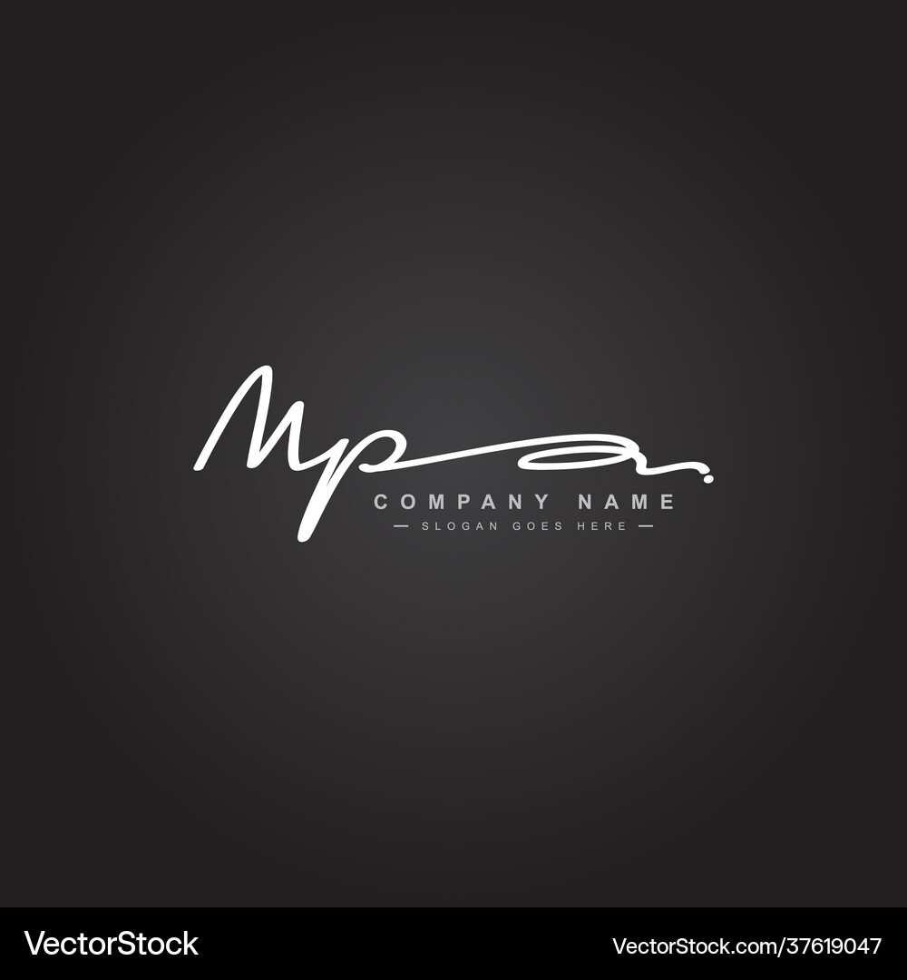 Initial letter mp logo - hand drawn signature logo