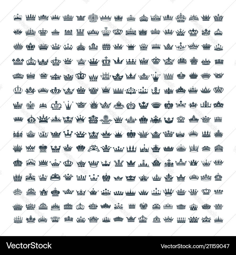 King and queen crowns symbols Royalty Free Vector Image