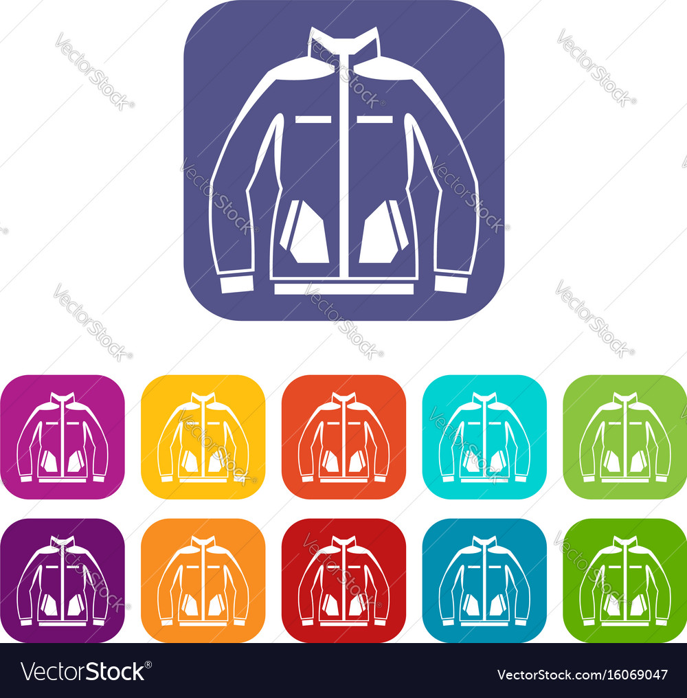 Men winter jacket icons set Royalty Free Vector Image Men winter jacket icons set Royalty Free Vector Image