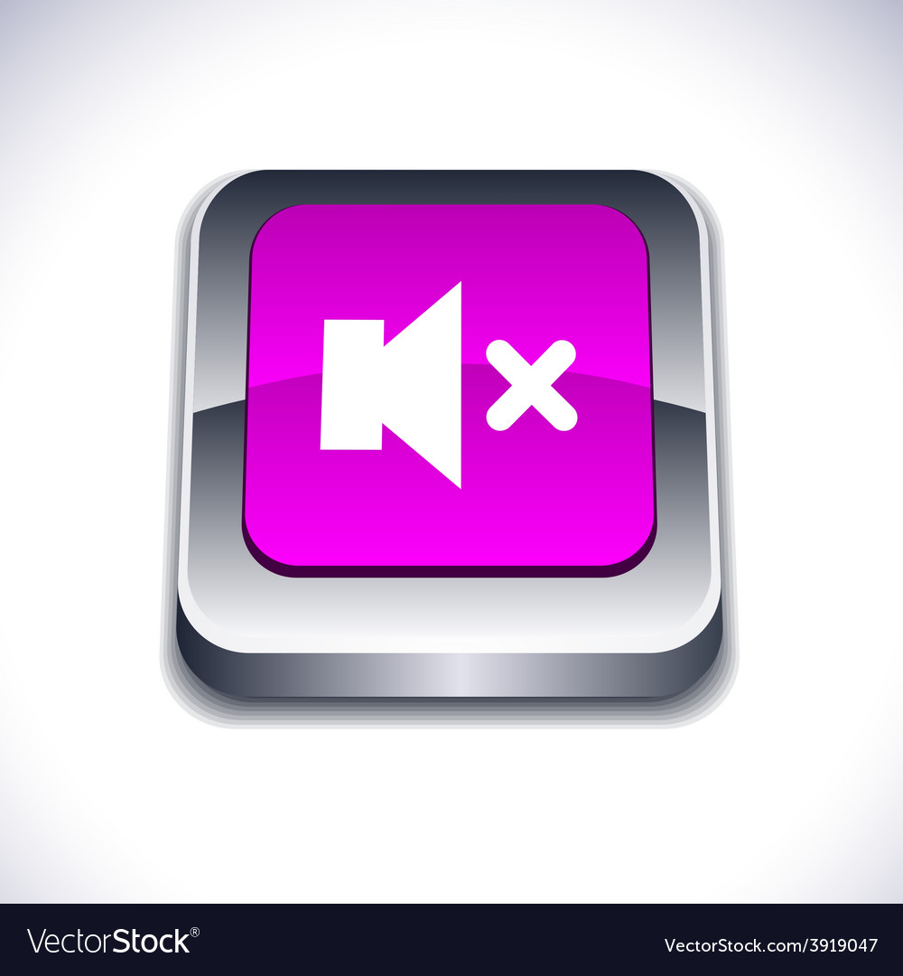 Mute 3d button Royalty Free Vector Image - VectorStock