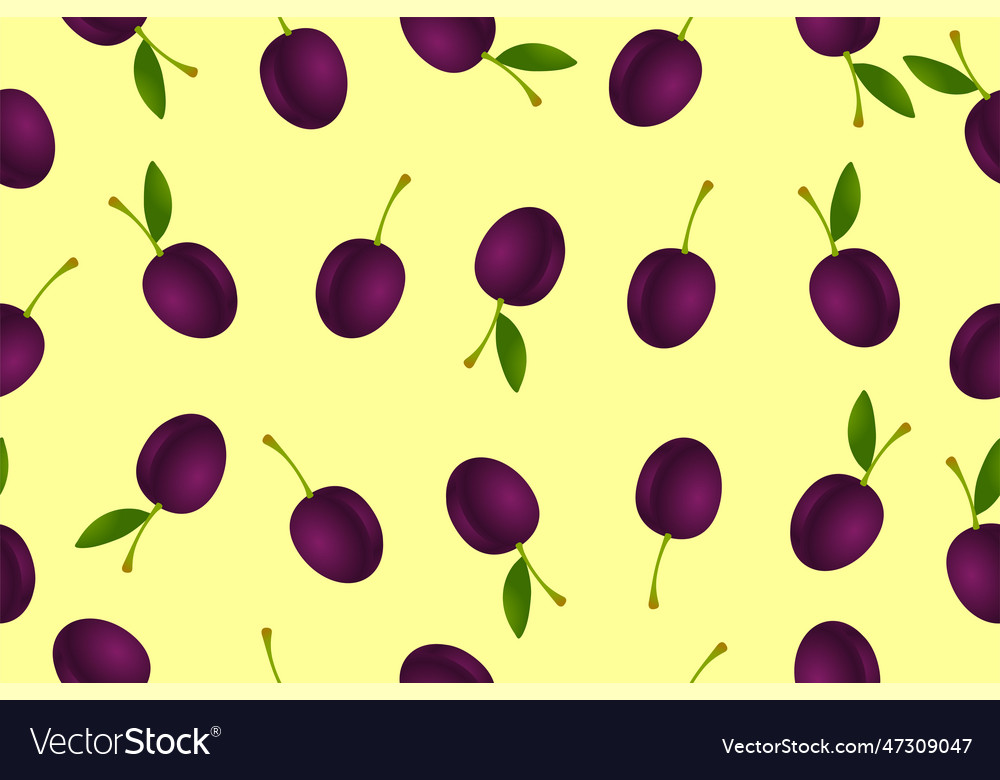 Seamless plum pattern pattern Royalty Free Vector Image