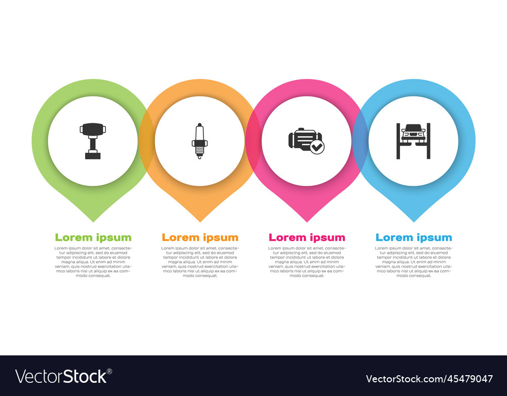 Set gear shifter car spark plug check engine Vector Image Set gear shifter car spark plug check engine Vector Image