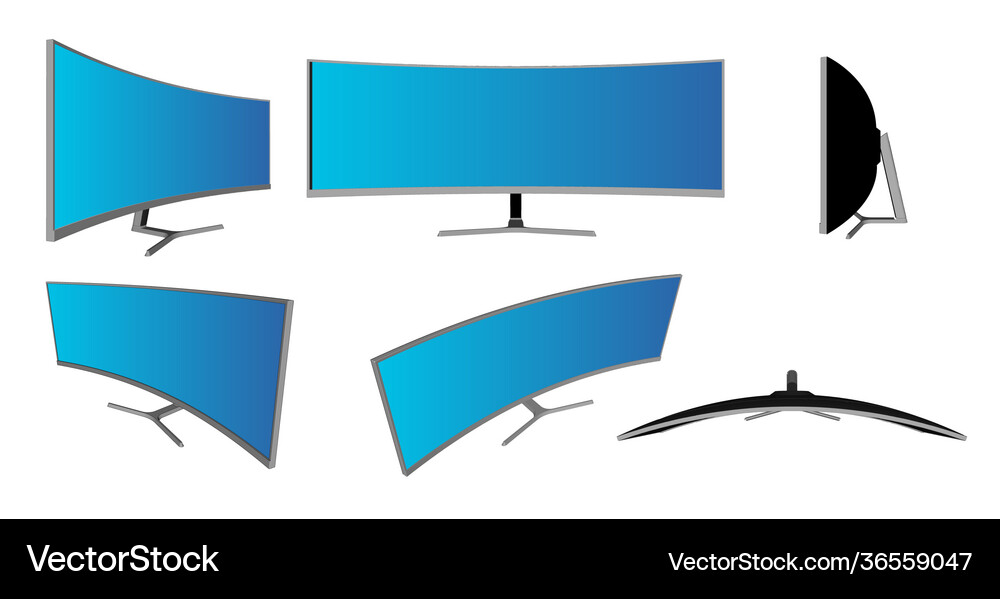 Smart tv curved 3d realistic mockup eps 1 Vector Image