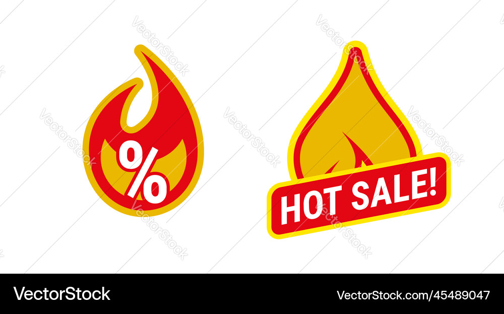 Two hot sale emblem templates flat isolated Vector Image