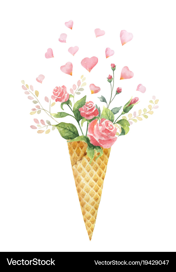 Watercolor creative hand painted bouquet Vector Image