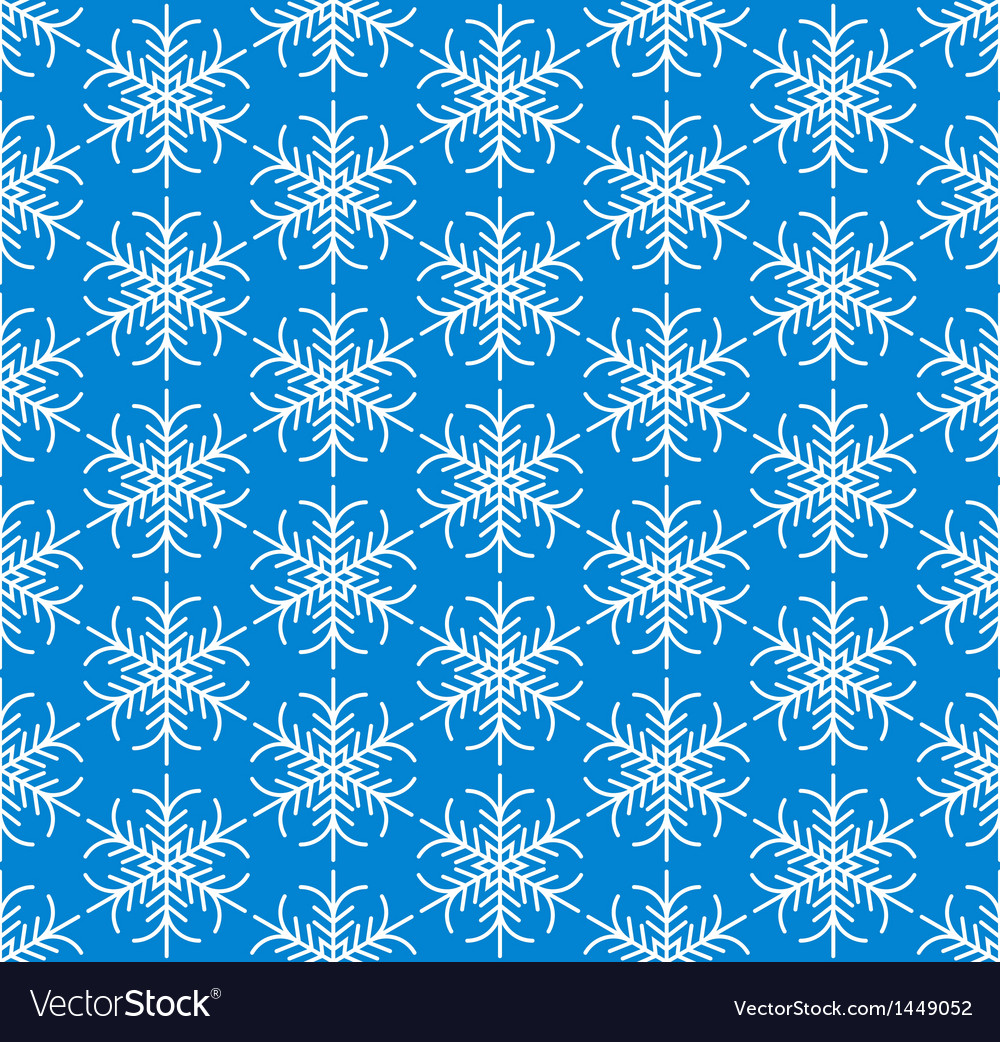 Blue seamless snowflake pattern Royalty Free Vector Image