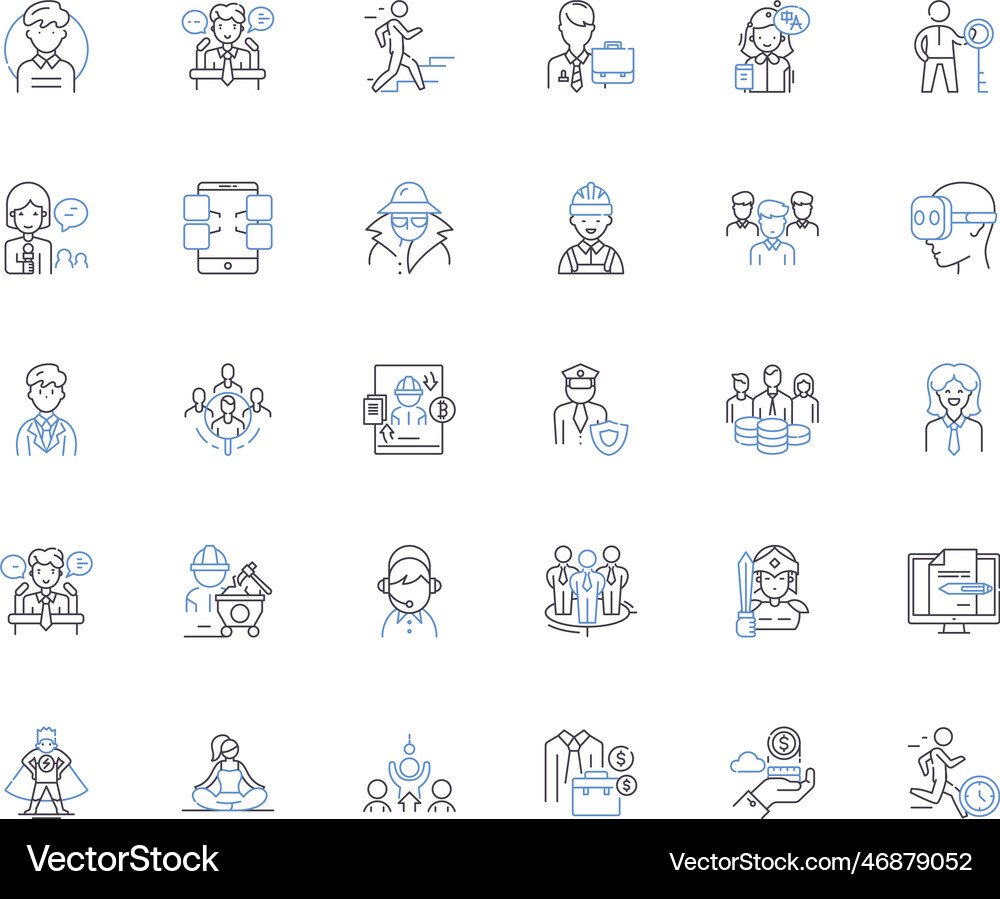 Career path line icons collection aspiration Vector Image