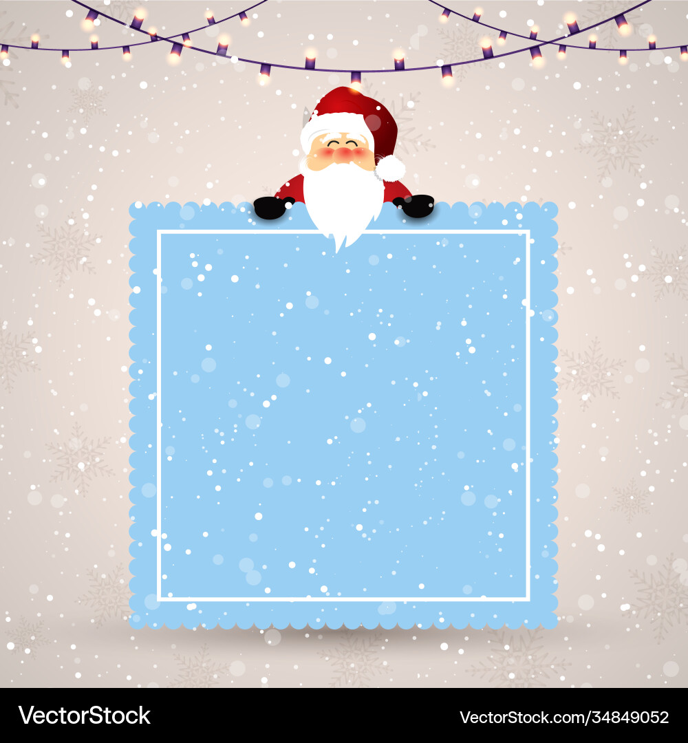 Christmas background with cute santa design Vector Image