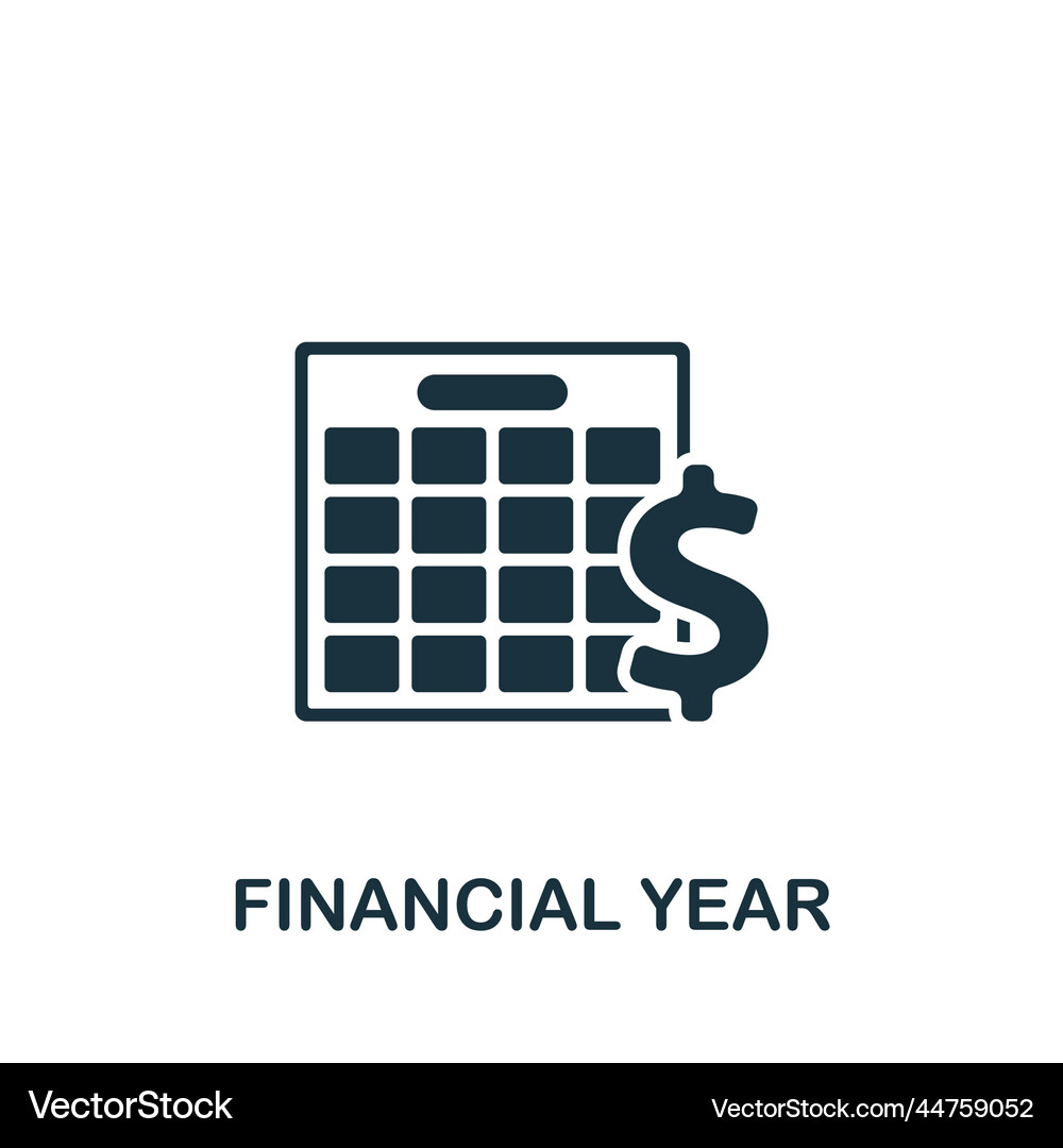 Financial year icon monochrome simple policy Vector Image