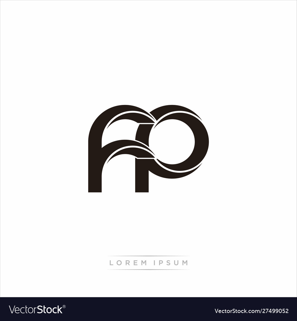Fp initial letter split lowercase modern monogram Vector Image