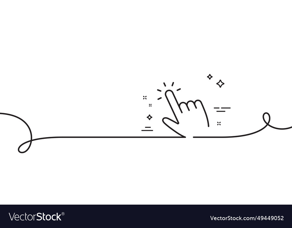 Hand Cursor Line Icon Click Action Sign Royalty Free Vector