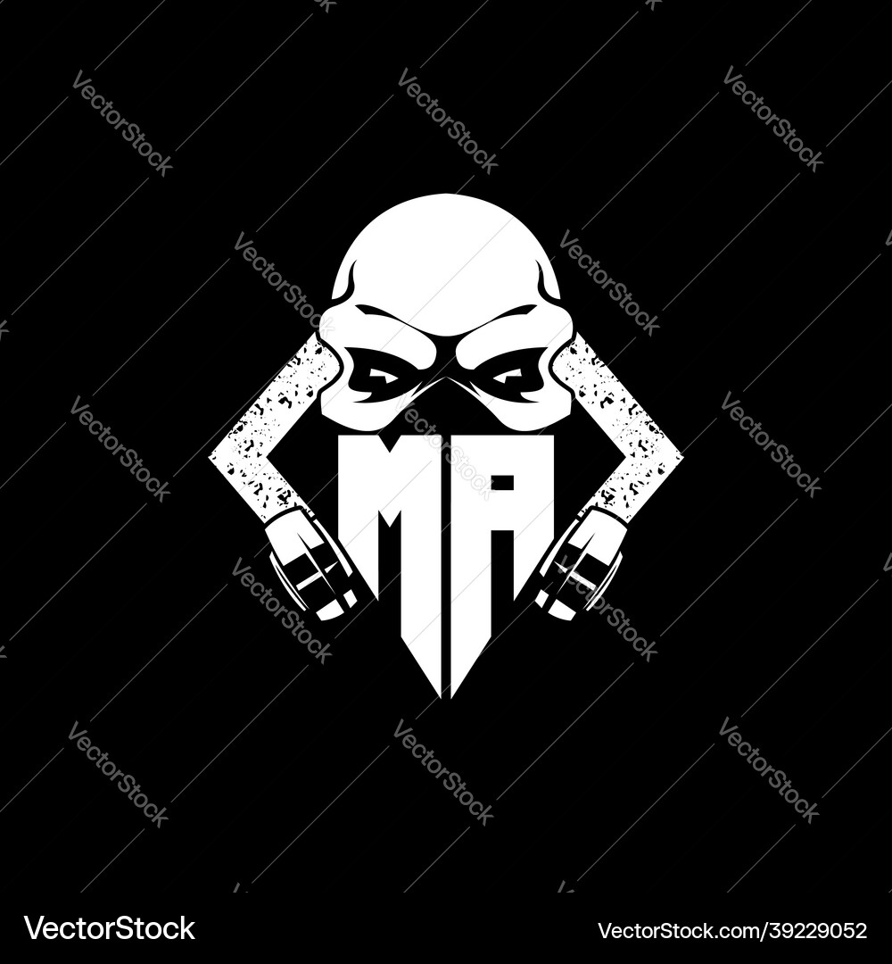 Ma initial gaming esport skull mask style Vector Image