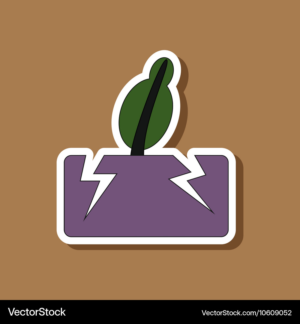 Paper sticker on stylish background earthquake Vector Image