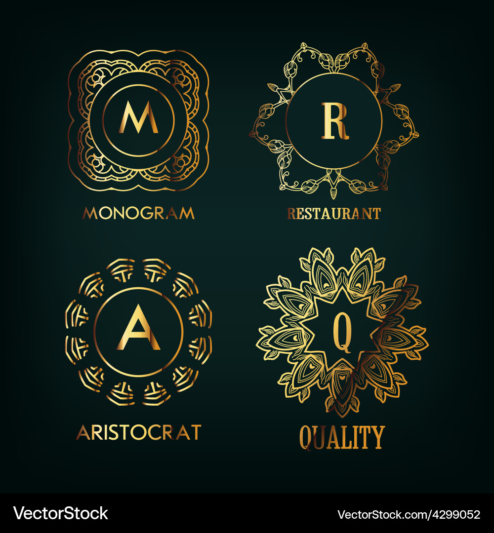 Set of luxury simple and elegant monogram Vector Image