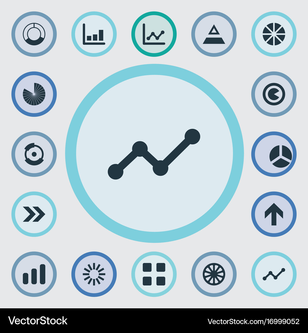 Set of simple graph icons Royalty Free Vector Image