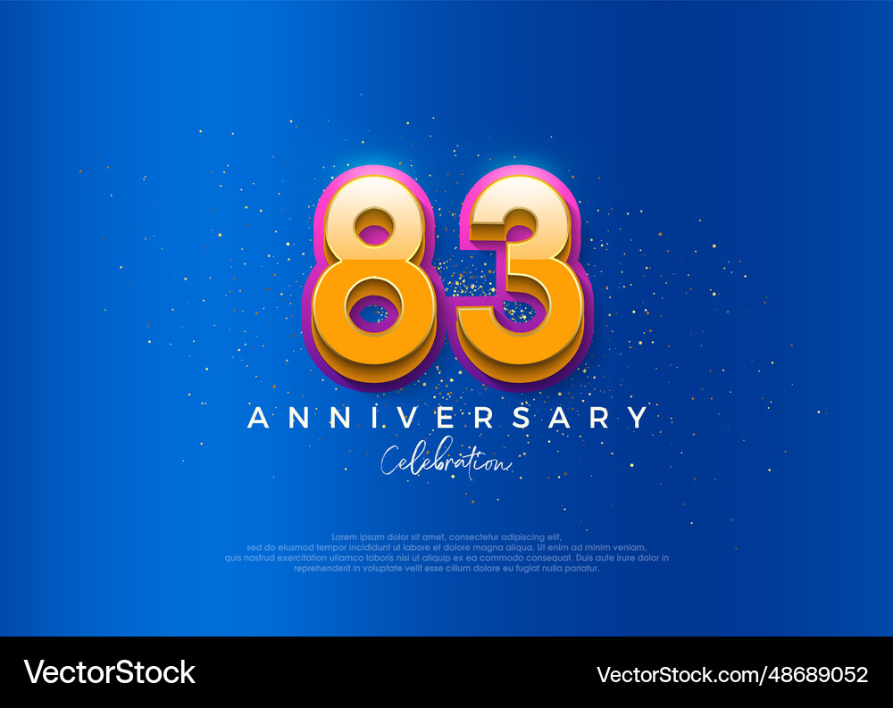 Simple and modern design for the 83rd anniversary Vector Image