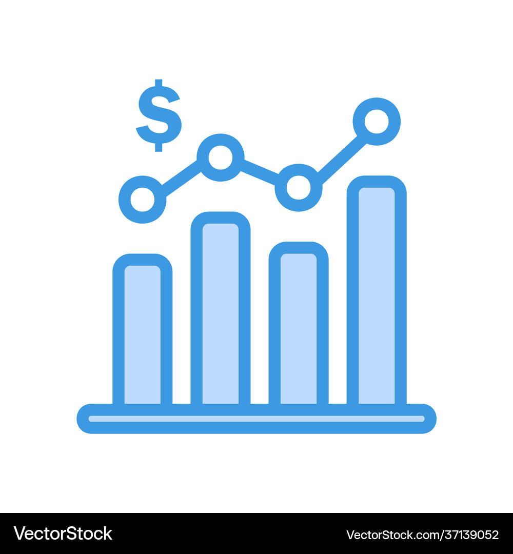Statistics icon in blue style about marketing Vector Image