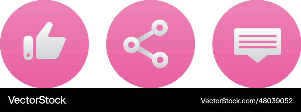 Thumb icon and comment and share shape on social Vector Image