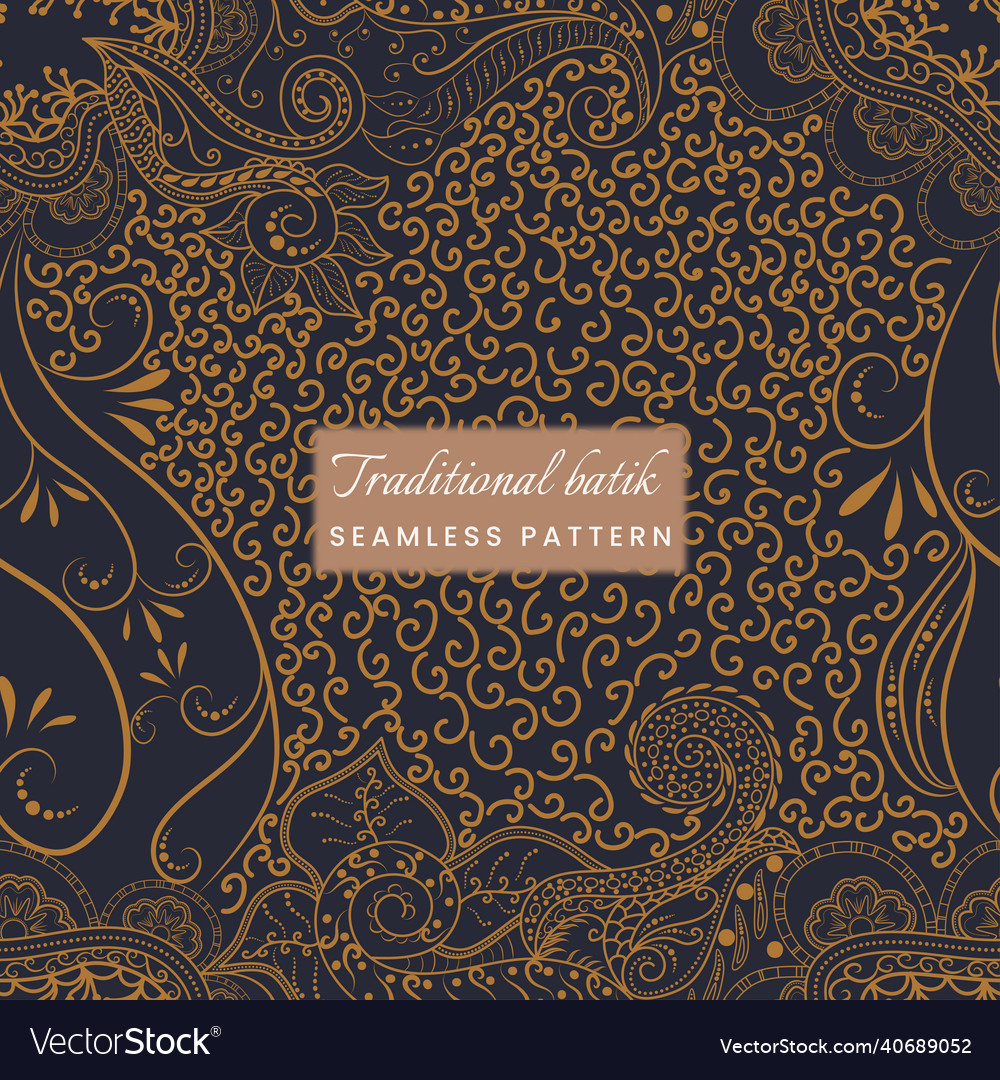 Traditional batik pattern design Royalty Free Vector Image