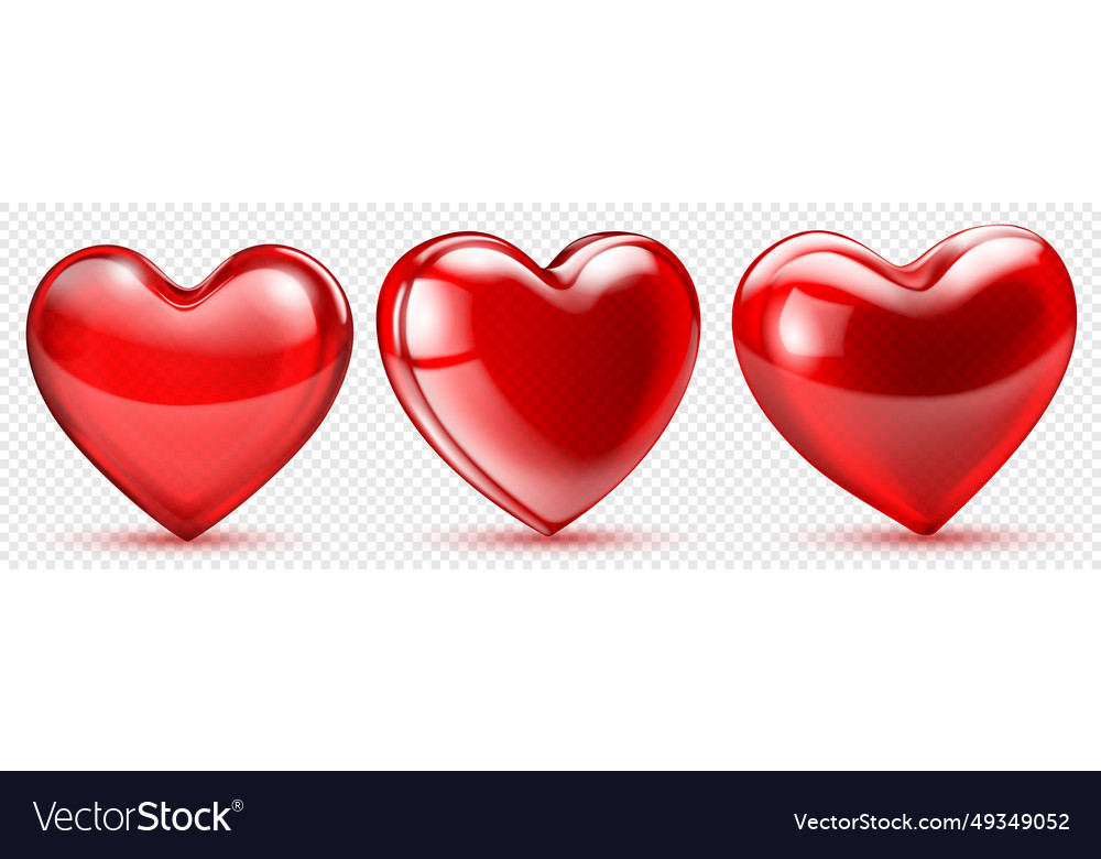 Transparent shiny hearts Royalty Free Vector Image