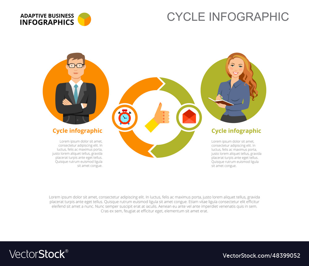 Two options cycle slide template Royalty Free Vector Image Two options cycle slide template Royalty Free Vector Image