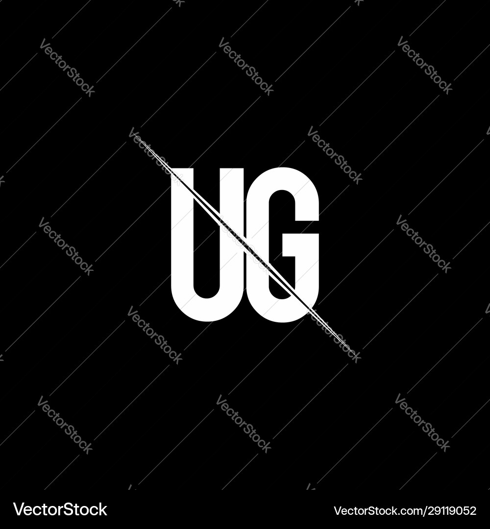 Ug logo monogram with slash style design template Vector Image
