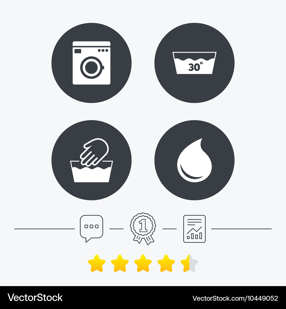 Wash icons Machine washable at thirty degrees Vector Image