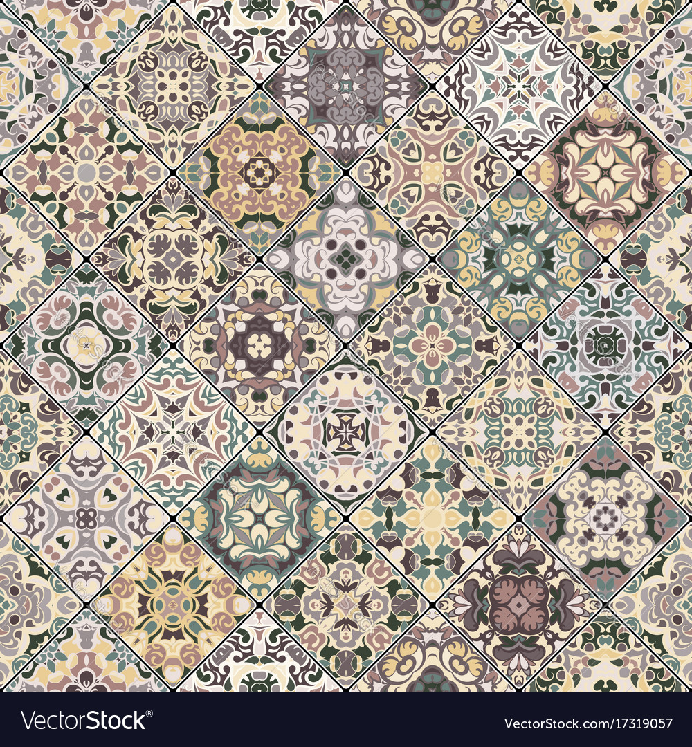 Abstract patterns in the mosaic set Royalty Free Vector