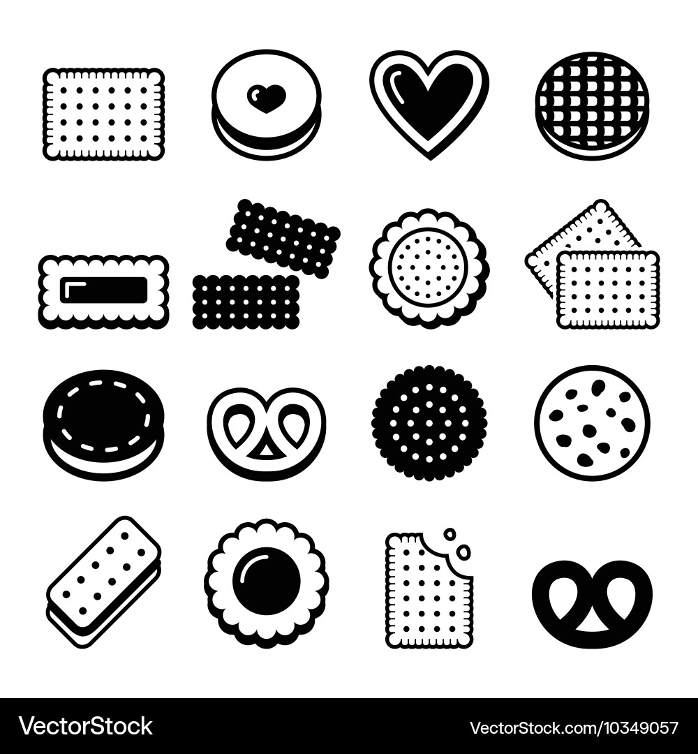 Biscuit cookie - food icons set Royalty Free Vector Image