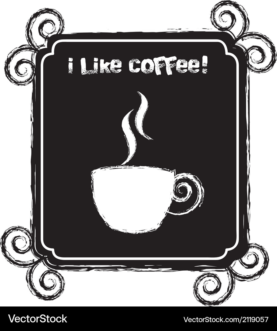 Coffee cup grunge stamp i like Royalty Free Vector Image