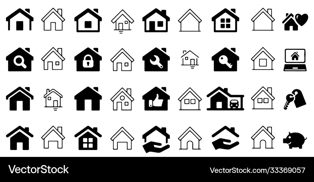 House and home icons Royalty Free Vector Image
