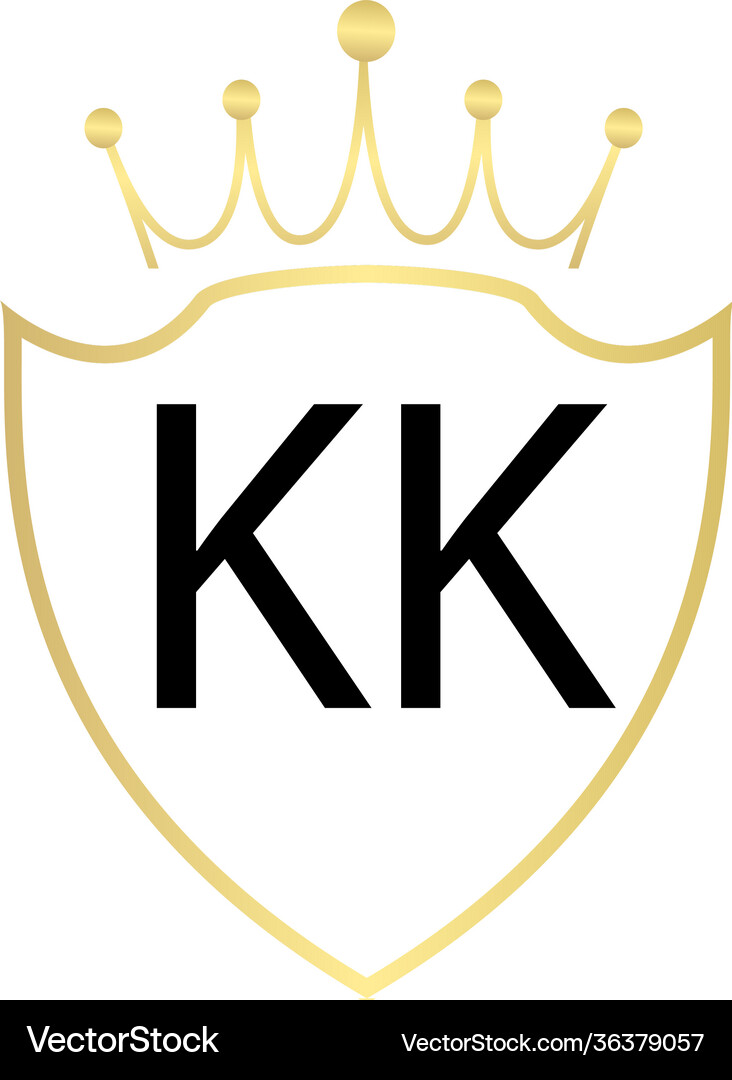 Kk letter logo design with simple style Royalty Free Vector