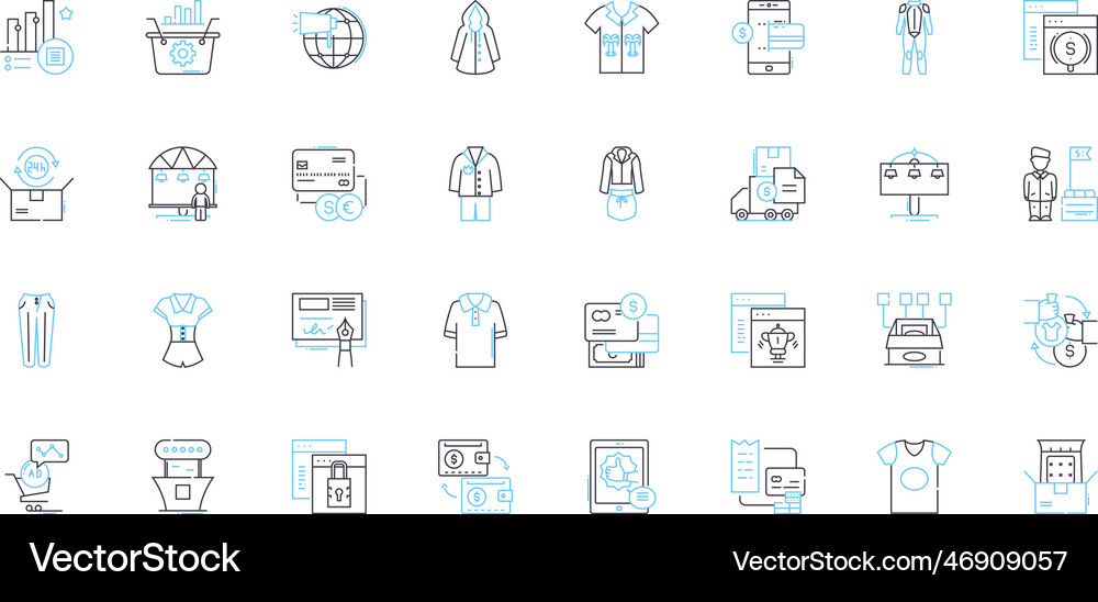 Marketing generation linear icons set lead Vector Image