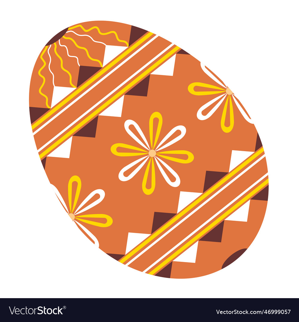 Orange easter egg Royalty Free Vector Image - VectorStock