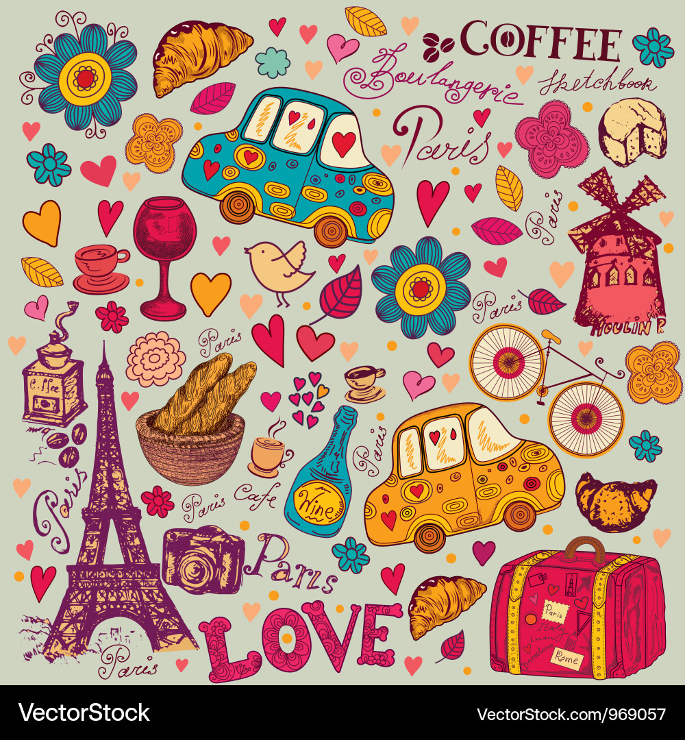 Paris background Royalty Free Vector Image - VectorStock