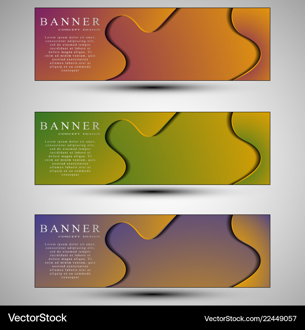 Set of colored banners templateconcept design Vector Image