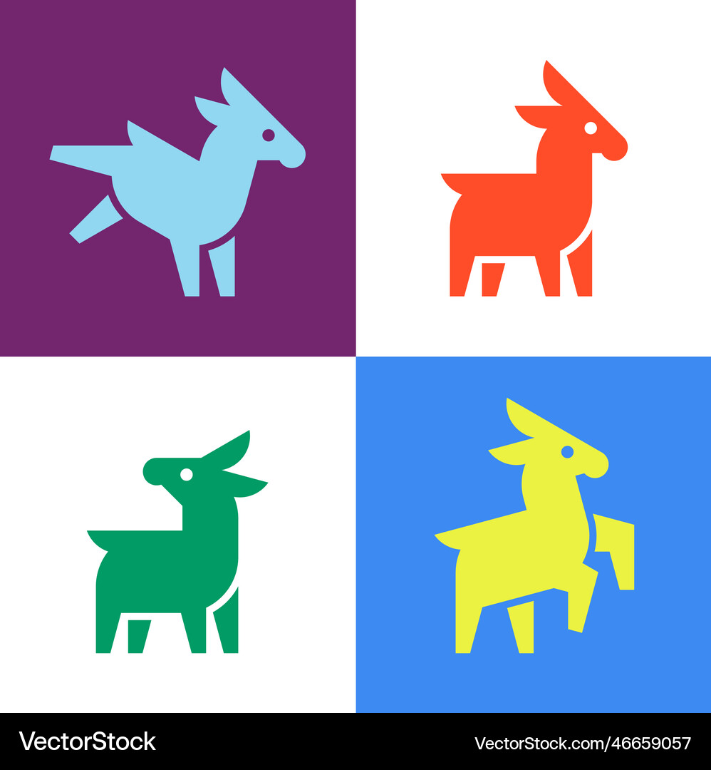 Set of donkey logo Royalty Free Vector Image - VectorStock