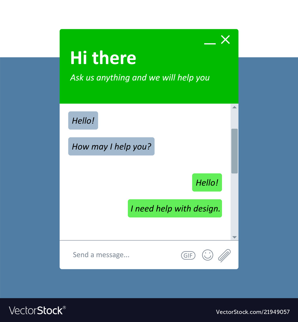Simple And Modern Live Chat Window For A Websites Vector Image