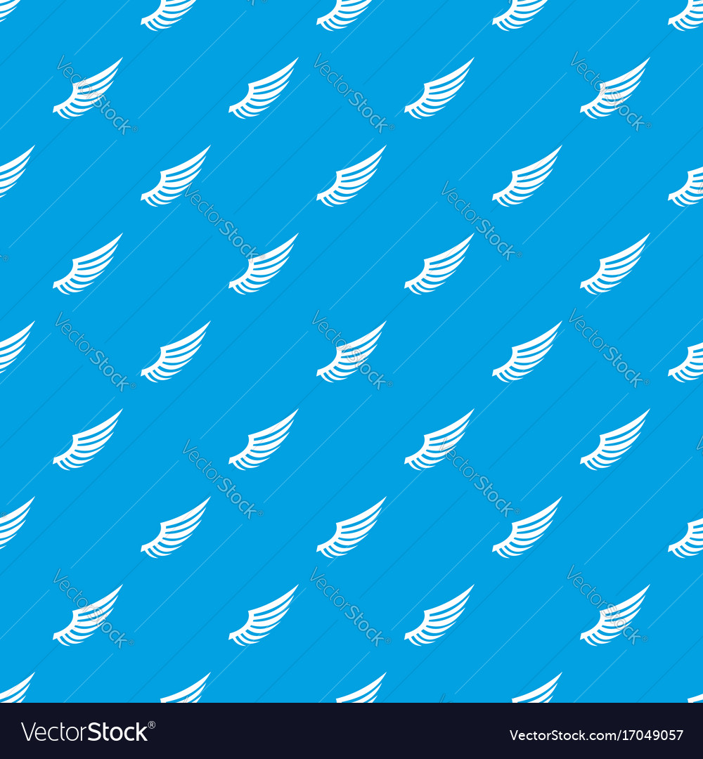 Wing pattern seamless blue Royalty Free Vector Image