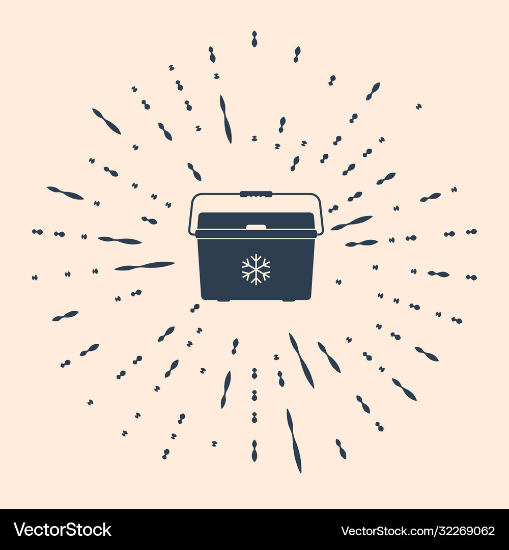 Black cooler bag icon isolated on beige background