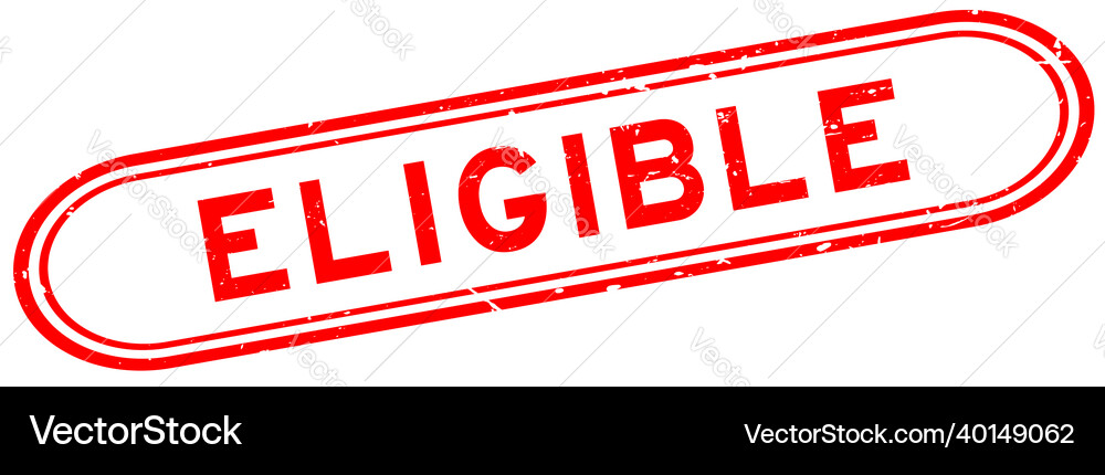 Grunge red eligible word rubber seal stamp Vector Image