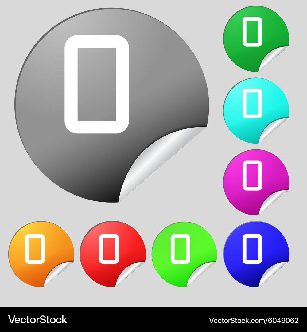 Number zero icon sign set of eight multi colored Vector Image