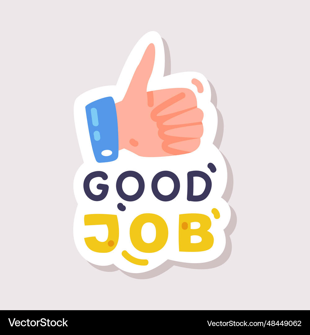 Positive Job Sticker - Thumb Up Royalty Free Vector Image