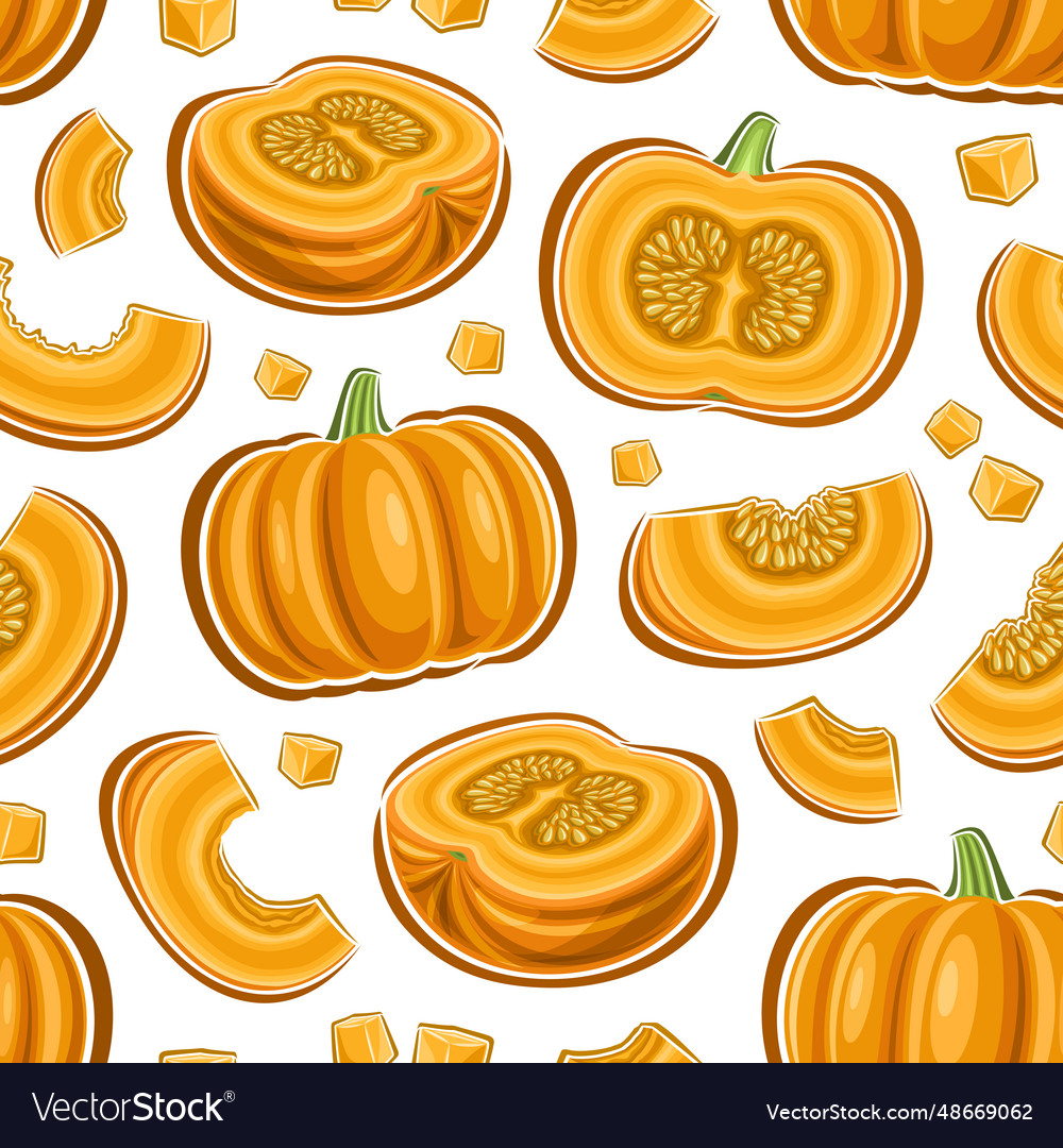 Pumpkin seamless pattern Royalty Free Vector Image