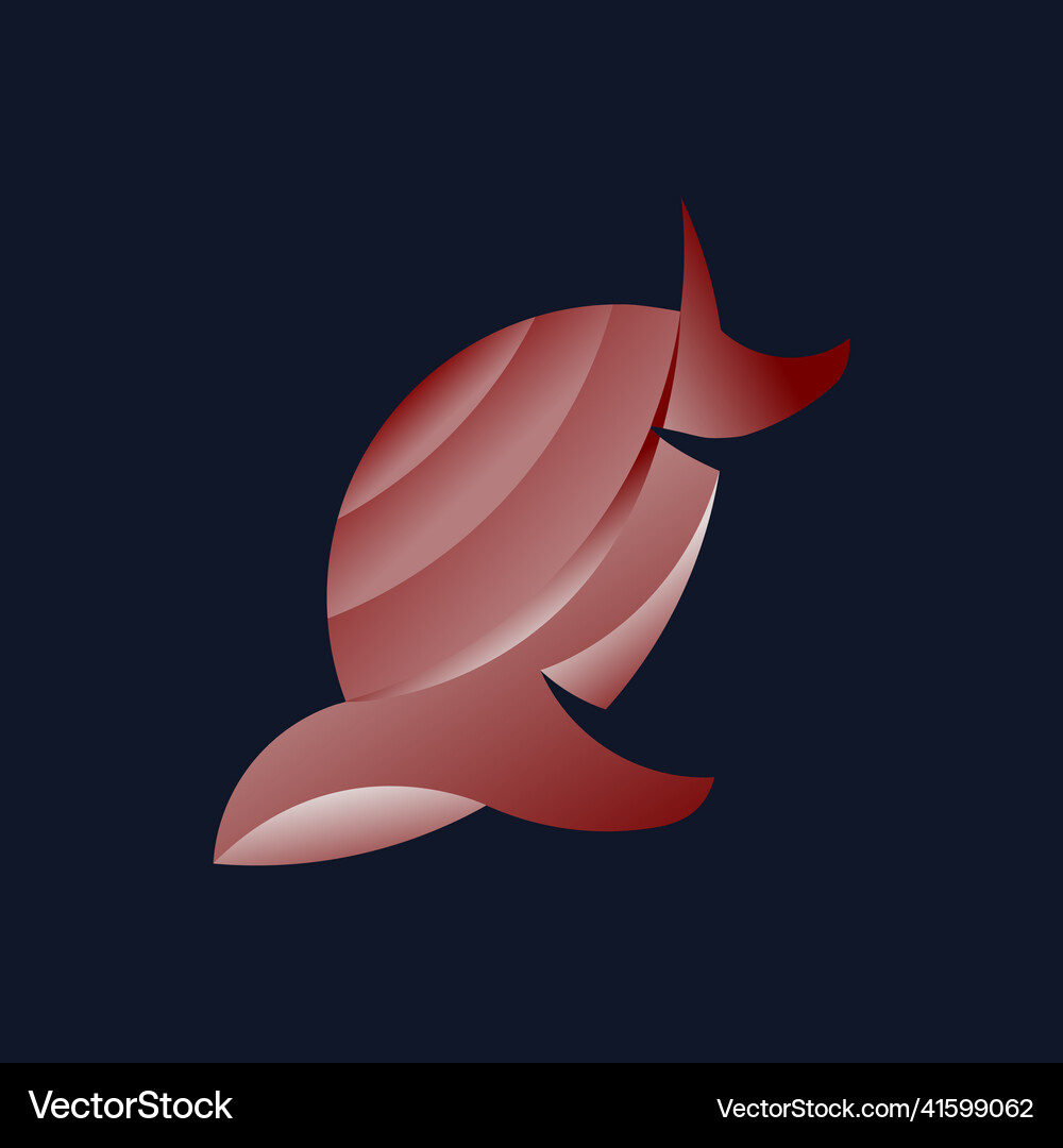 Red turtle on a dark background design for a logo Vector Image
