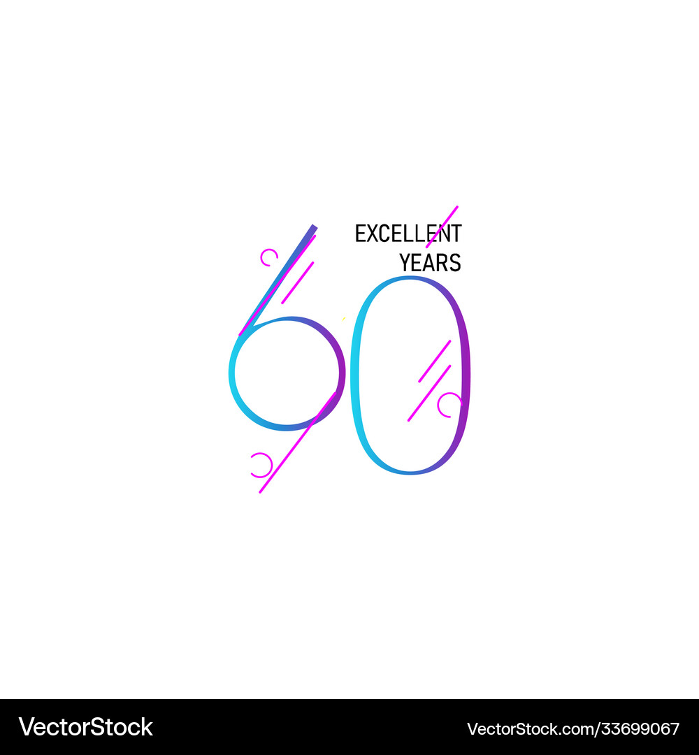 60 years anniversary celebration elegant number Vector Image