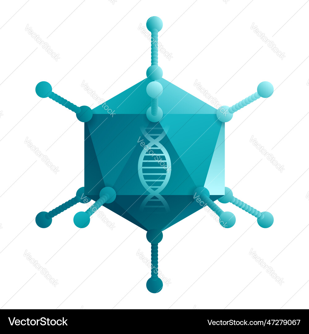 Adenovirus 3d icon - artificial virus for vaccine Vector Image