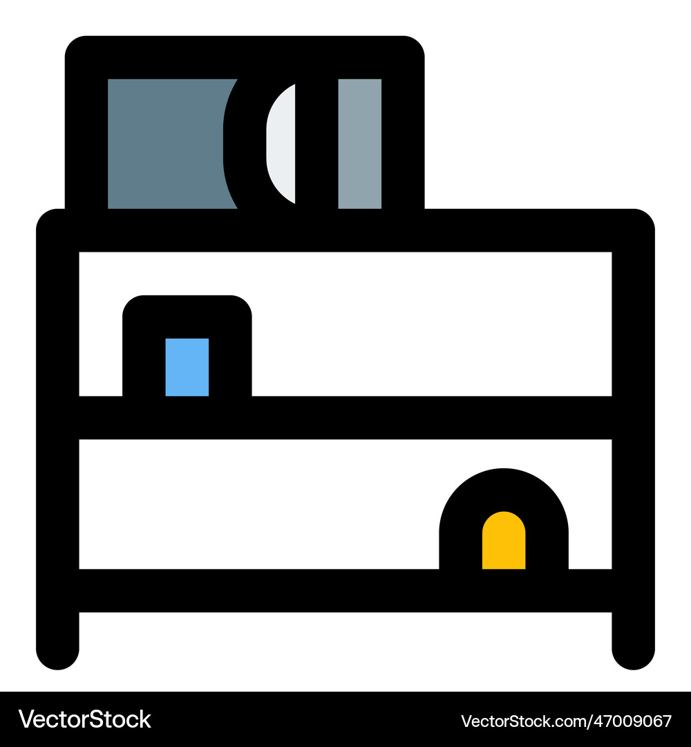 Arranging utensils on a wooden shelf Royalty Free Vector
