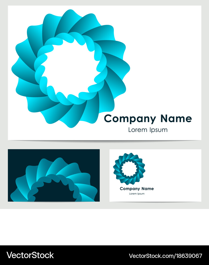 Business card template with logo Royalty Free Vector Image
