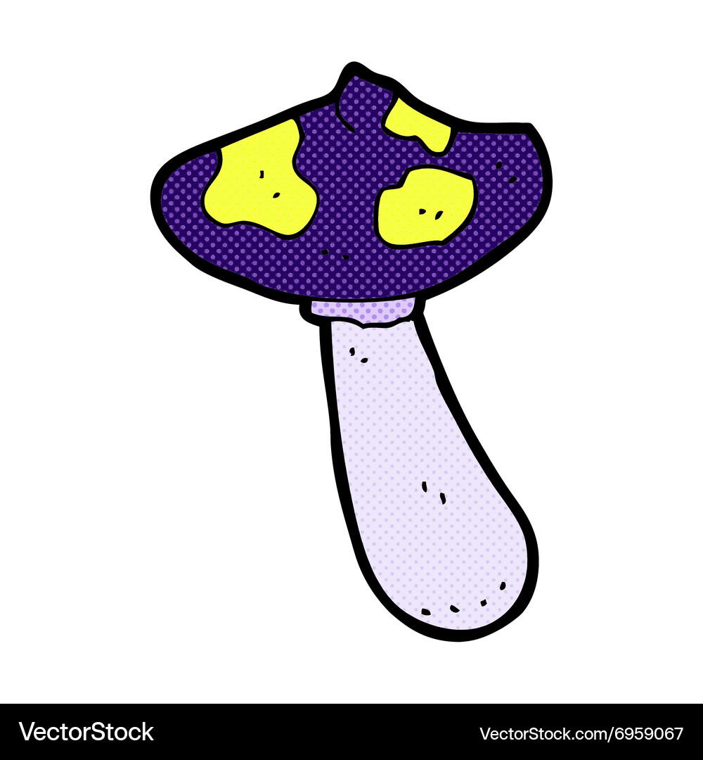 Comic cartoon toadstool Royalty Free Vector Image